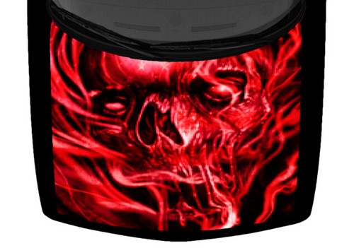 Light Red Demon Skull Smoke Demon Hood Wrap Vinyl Car Truck Graphic ...