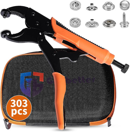 Heavy Duty Snap Fastener Kit - 80 Sets 15Mm Metal Snaps with Adjustable ...