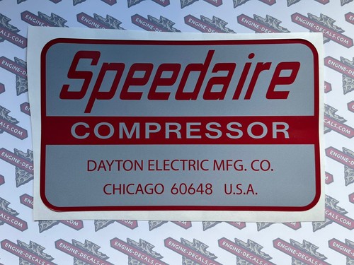 Speedaire Air Compressor Replacement Decal Dayton Chicago 8” Long 1 | eBay