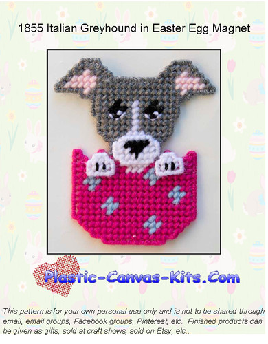 Italian Greyhound in Easter Egg Magnet-Plastic Canvas Pattern/Kit | eBay
