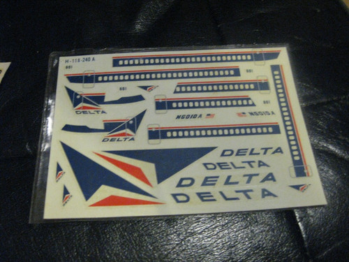 Decal Sheet from a Delta N601DA Airliner DC-10-30 from kit H-118-240 A ...