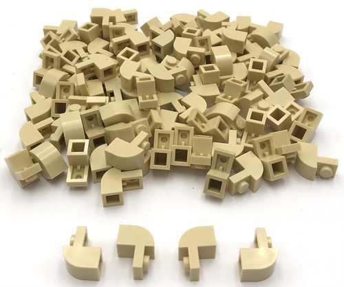 Lego 100 New Tan Slopes Curved 2 x 1 x 1 Stud 13 with Recessed Stud ...