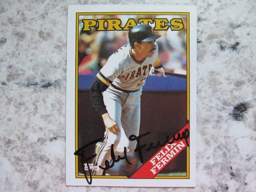 Pirates Felix Fermin Signed Autographed 1988 Topps Mint | eBay