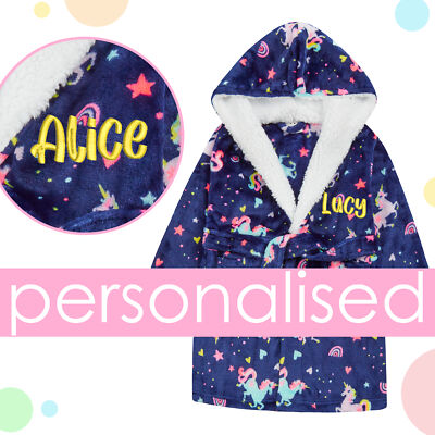 Personalised Dressing Gown in Nightwear 2-16 Years for Girls for sale ...