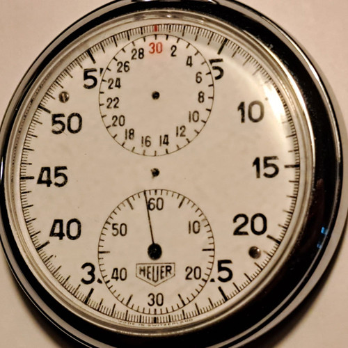 Vintage HEUER 30 Minute Stop Timer Watch Valjoux 57 Movement | eBay