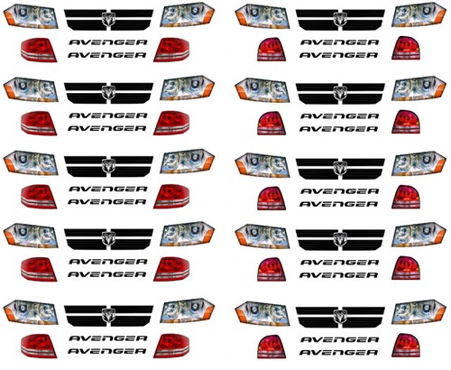 Dodge Avenger Headlight and Taillights Nascar 1/24th - 1/25th Scale ...