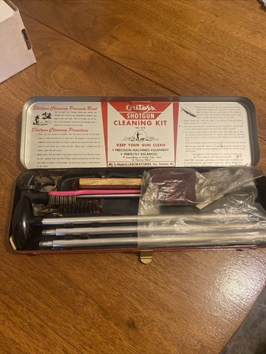 VTG OUTERS GUNSLICK #478 SHOTGUN GUN CLEANING KIT RED TIN BOX W ...