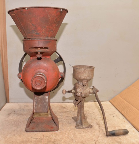 Antique cast iron farm grist grain coffee corn mill grinder collectible ...