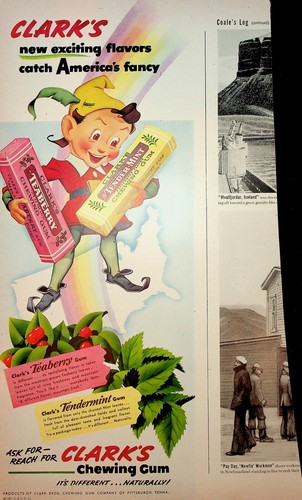 Original 1942 Clark's Chewing Gum Ad: New Exciting Flavors Catch ...