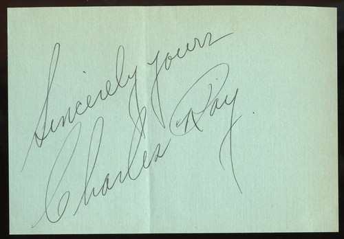 Charles Ray d1943 signed autograph auto 3x5 Cut Actor in Silent Comedy ...