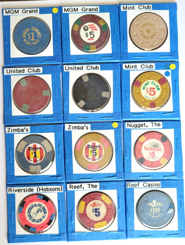 $1 & $5 MGM Grand, Mint Club, Etc. "Lot of 12" - RENO, NEVADA Casino ...