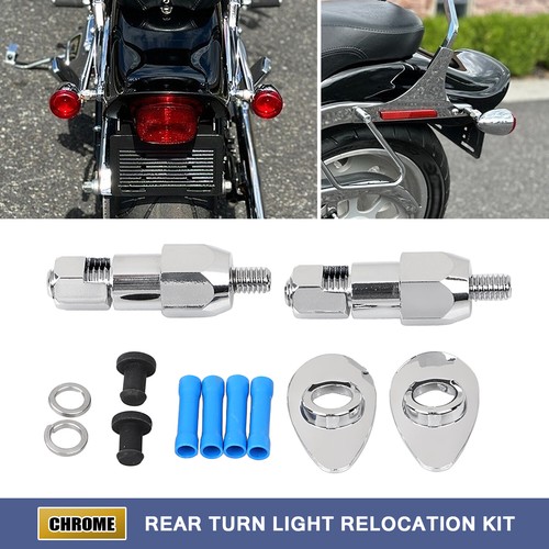 Chrome Rear Turn Signal Relocation Mount For Harley Softail Fat Boy ...