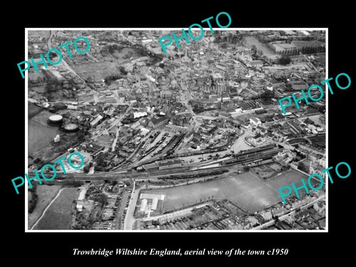 OLD 8x6 HISTORIC PHOTO OF TROWBRIDGE WILTSHIRE ENGLAND TOWN AERIAL VIEW ...