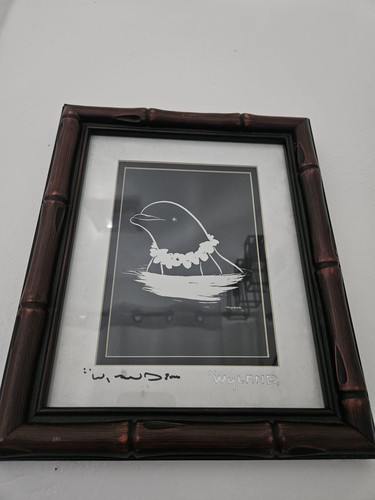 Wyland Original Art Dolphin Animal Sumi Ink Painting Hand Signed ONE OF ...