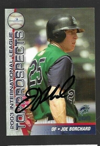 2003 Charlotte Knights JOE BORCHARD Signed Card autograph WHITE SOX RC ...