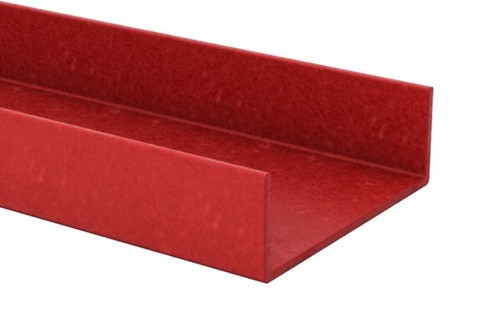 Red GPO-3 Fiberglass U-Channel - Height 2-1/2" - Width 4-1/2" - 6 Ft ...