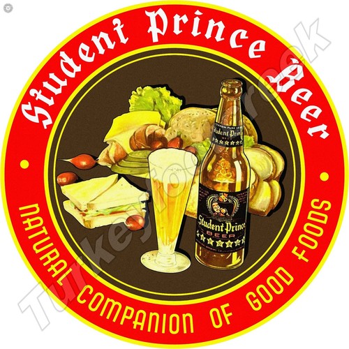 Student Prince Beer Round Metal Sign 2 Sizes To Choose From | eBay