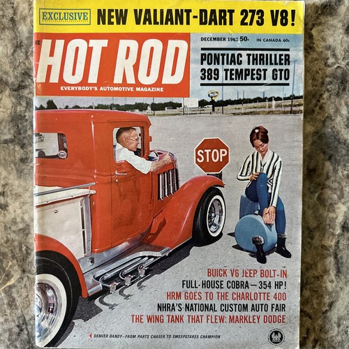 Vintage Hot Rod Magazine December 1963 Dart 273 Charlotte 400 Wing Tank ...