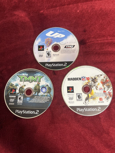 Lot of 3 Sony PS2 Games Disc Only TMNT UP Madden NFL 10 Tested ...