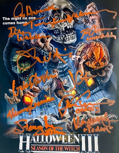 HALLOWEEN III photo cast signed by all TOM ATKINS JOHN CARPENTER & more ...
