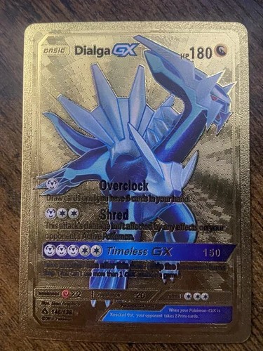 Dialga GX Gold Pokemon Card - Mint Condition Custom Enhanced Full art ...
