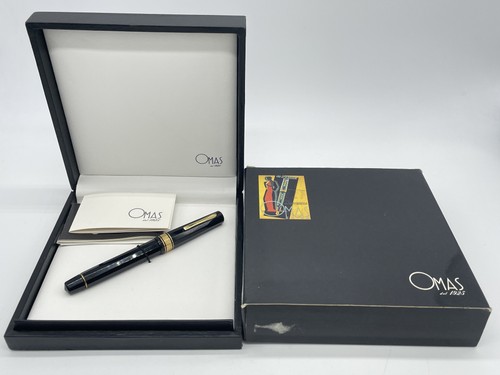 G2U 1980s OMAS Extra Paragon 18K Extra Fine Nib Black Fountain Pen w OMP Box | eBay