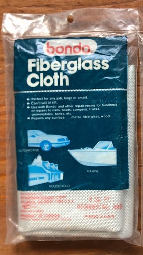 VINTAGE BONDO FIBERGLASS CLOTH NEW & SEALED IN ORIGINAL PACKAGE 8 SQ FT ...