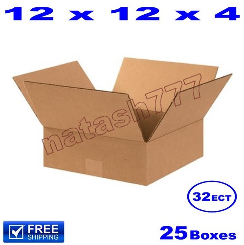 25 - 12x12x4 Cardboard Boxes 32-ECT Mailing Packing Shipping Corrugated ...