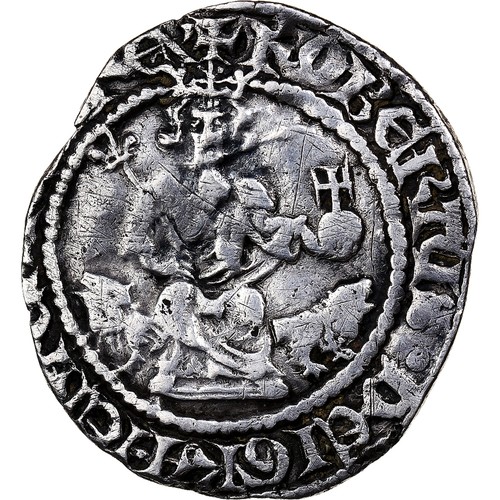 [#493041] Italy, Robert d'Anjou, Gigliato, 1309-1343, Naples, Silver ...