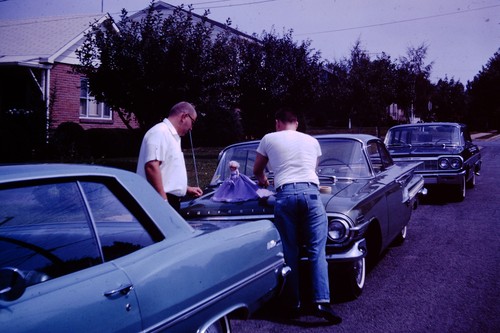 AUG 1966 Street Scene Men Classic Cars Kodachrome Slide BT-M | eBay