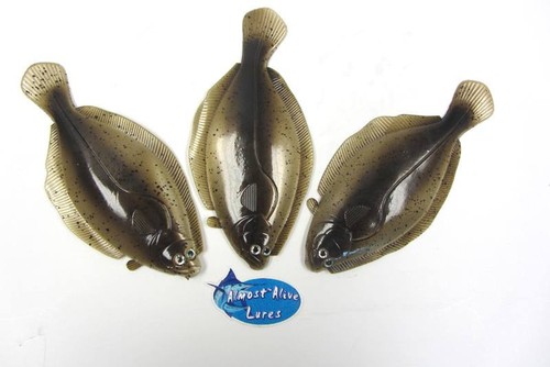 8" Artificial Soft Plastic Flounder Sand Dab Fluke Lure Bait Spotted 3 ...