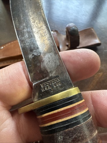 WESTERN CUTLERY L66 FIXED BLADE HUNTING KNIFE w/ORIGINAL SHEATH ...