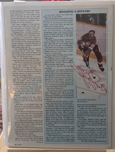 Harold Snepsts Detroit Red Wings Signed Picture (Media Page -Magazine ...
