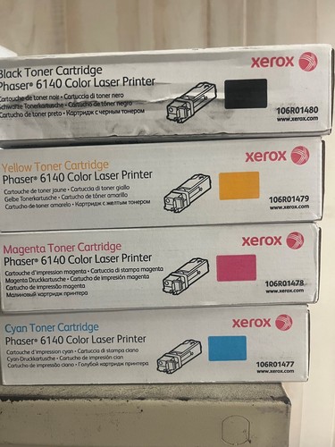 Set of 4 -Xerox Phaser 6140 Toners 106R01480,106R01479,106R01478 ...