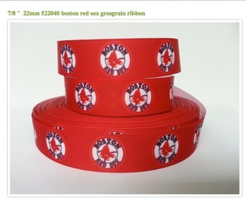 Repeating Logos on 7/8" Red Grosgrain Team Ribbon - 3 Yards | eBay