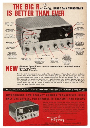 1964 Regency Romper CB Radio Range Gain Transceiver Vintage Print Ad | eBay