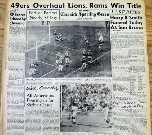 1951 newspaper LOS ANGELES RAMS Play in NFL CHAMPIONSHIP won WEST ...