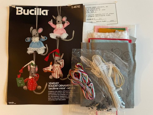 Bucilla BEDTIME MICE Mouse Animals Christmas Felt Ornaments Kit 48782 ...