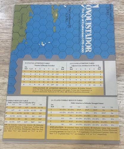 STRATEGY & TACTICS MAGAZINE CONQUISTADOR MAP ONLY | eBay