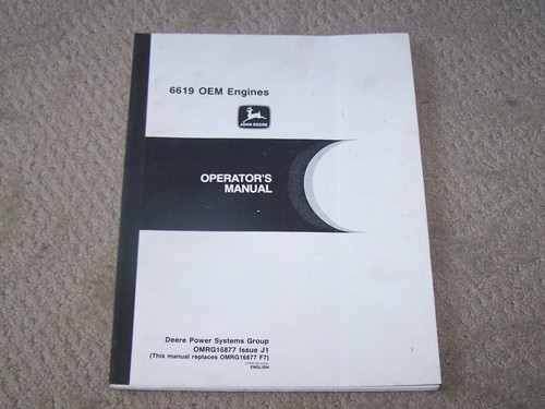 John Deere Used 6619 OEM Engines Operators Manuals A4 | eBay