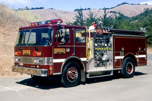 FIRE APPARATUS SLIDE SKYWALKER RANCH NICASIO CA PIERCE FOAM KODACHROME ...
