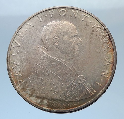 1963 VATICAN City POPE PAUL VI 0.29oz Silver 500 Lire Italian Italy ...