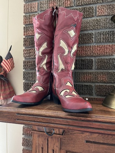 Primitive Cowboy Boots For Decorating. 17-1/2” Tall Size 9 | eBay