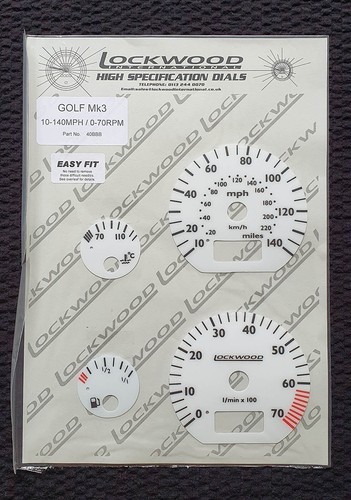 Lockwood VW Golf Mk3 White 140MPH Speedo Dials | eBay UK