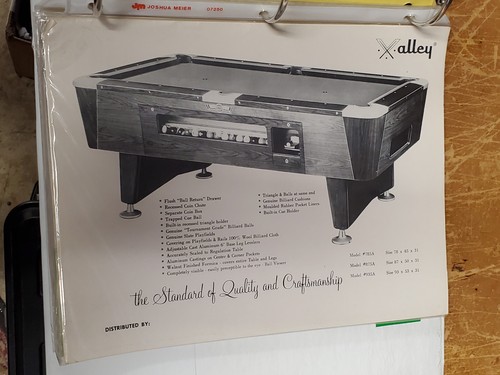 Valley Pool Tables flyer- good original 8 By 11 Inches | eBay