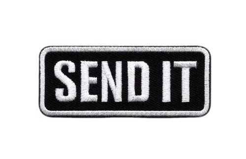 Black Send It Patch for VELCRO® BRAND Hook Fasteners | eBay
