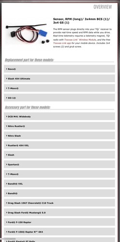 Traxxas 6520 Sensor RPM (long)/ 3x4mm BCS (2)/ 3x4 GS (1) NEW TRA6520 ...