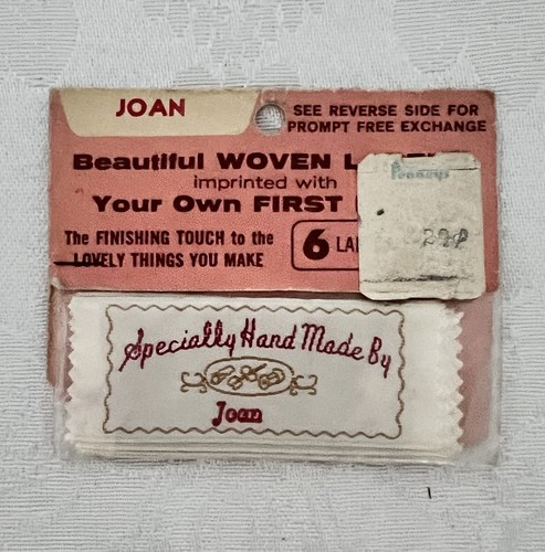 Vintage ‘Specially Hand Made By Joan’ Woven YORK Labels • Sew On ...