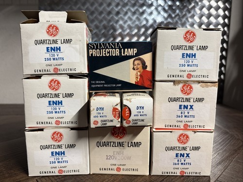 Lot Of 10 GE Quartzline Projection Lamps ENX / ENH / DYH / 120V / 82V ...