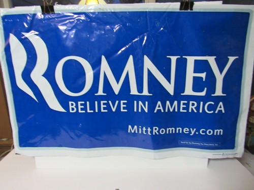 POLITICS POSTER (2012) "ROMNEY Believe In America"NH Primary (Plastic ...